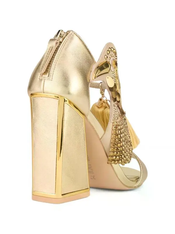 KAT MACONIE Aya Embellished Tassel Sandals - Gold