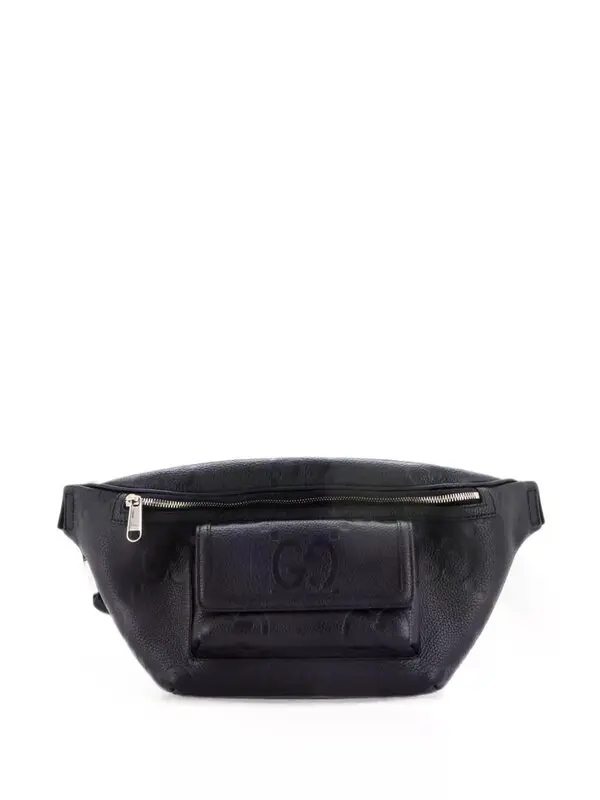 Gucci Front Pocket Jumbo Gg Embossed Leather Belt Bag