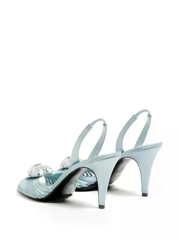 Valentino Garavani Coeur Royal Satin 85mm Sandals - Blue