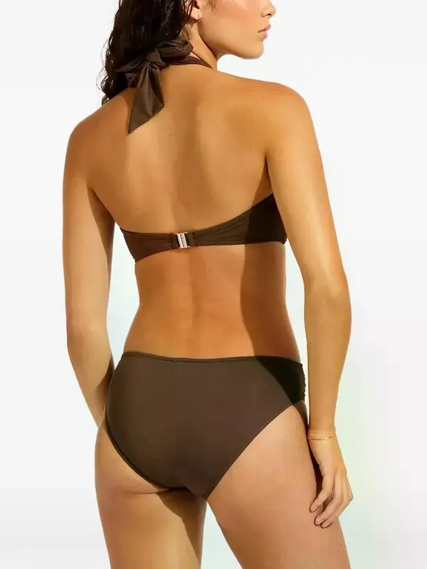 Seafolly Halter Bandeau Twist-detail Halterneck Top - Brown
