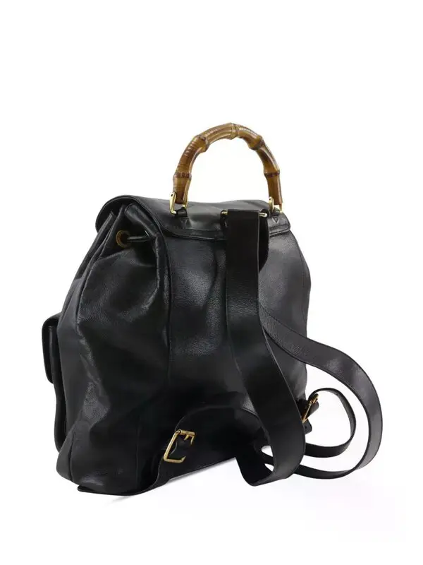 Gucci 20th Century Calfskin Bamboo Drawstring Backpack