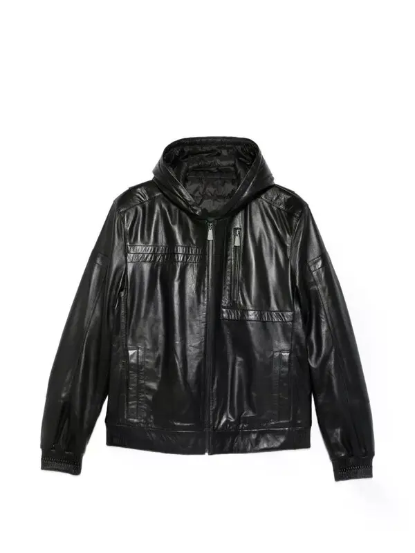 SERGIO MORETTI FIRENZE Hooded Leather Jacket
