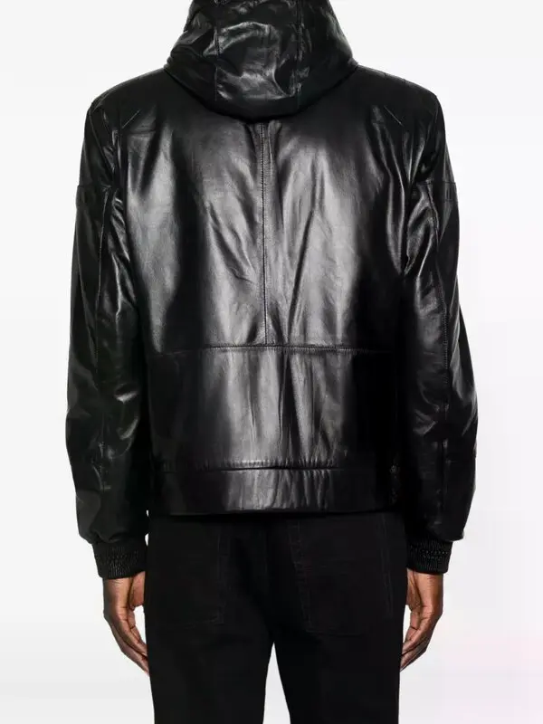 SERGIO MORETTI FIRENZE Hooded Leather Jacket