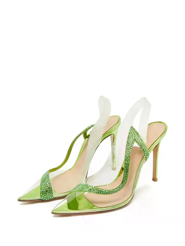 GIANVITO ROSSI Hortensia Crystal-embellished Slingback Pumps