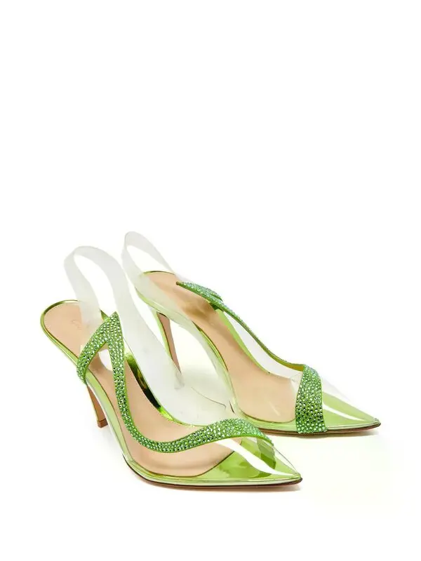 GIANVITO ROSSI Hortensia Crystal-embellished Slingback Pumps