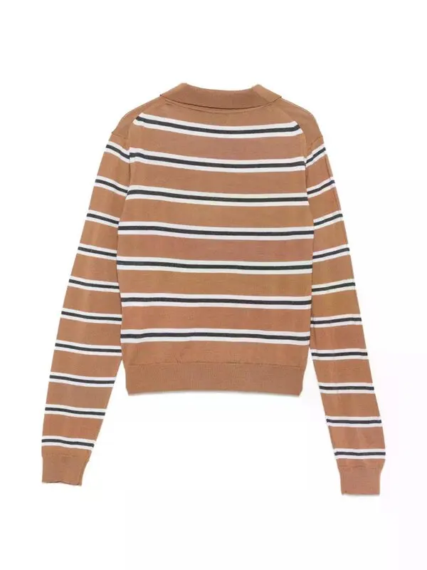 DANIELE FIESOLI Striped Fine Knit Polo Shirt