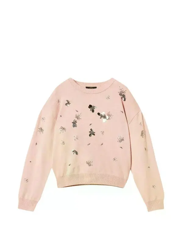 TWINSET Crewneck Jumper With Embroidery - Pink
