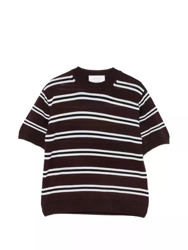 DANIELE FIESOLI Striped Short-sleeve Top - Brown