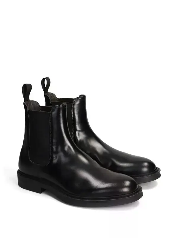 GREEN GEORGE Chelsea Leather Boots - Black