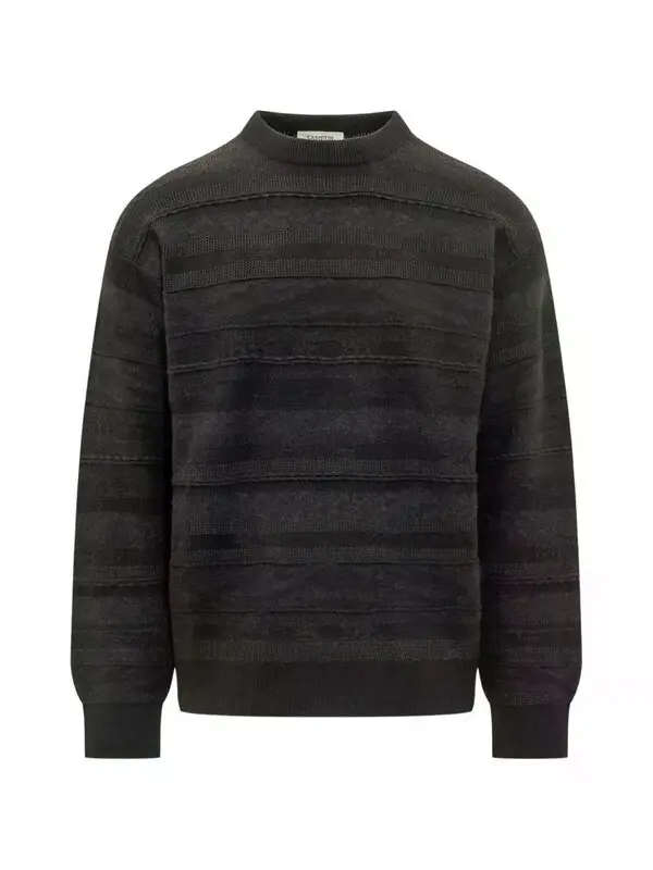 LANEUS Crew-neck Striped Sweater