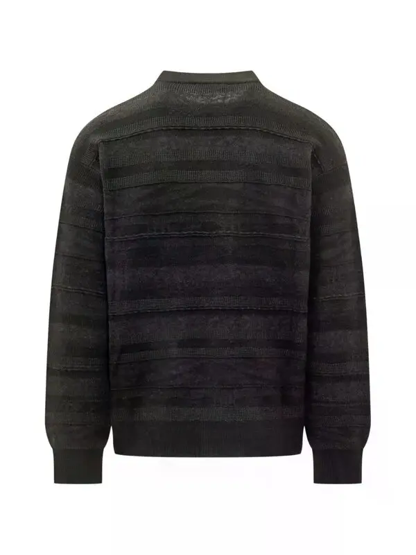 LANEUS Crew-neck Striped Sweater