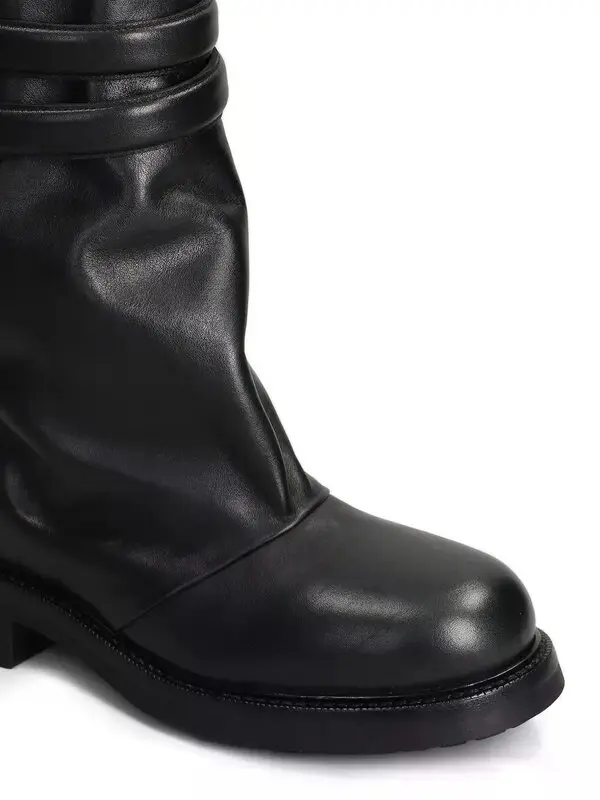 STRATEGIA SHOES Buckle-strap Leather Boots