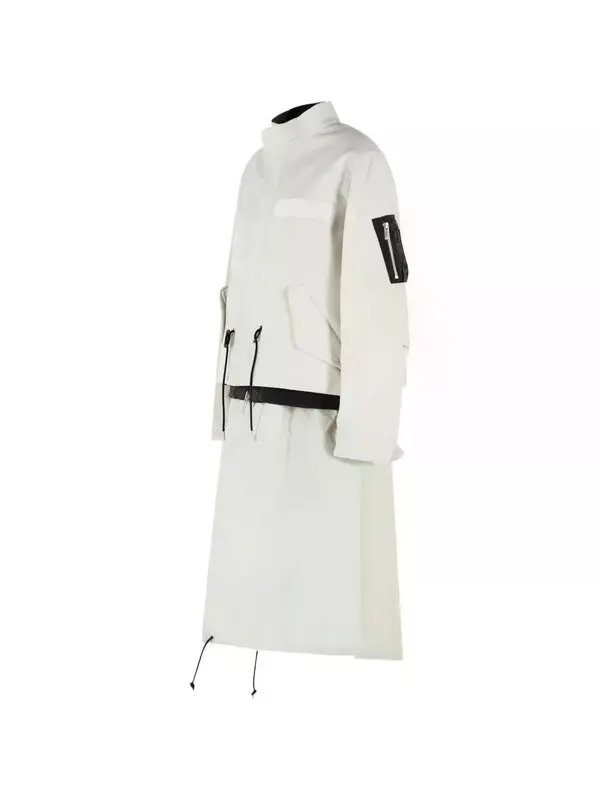 Sacai Layered Drawstring Wool Coat