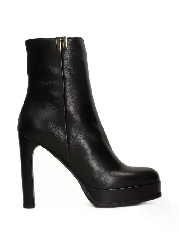 CHANTAL Platform Leather Ankle Boots - Brown