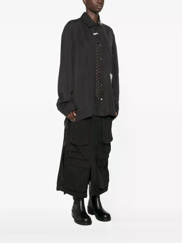 Mihara Yasuhiro Logo-patch Tie-detail Shirt