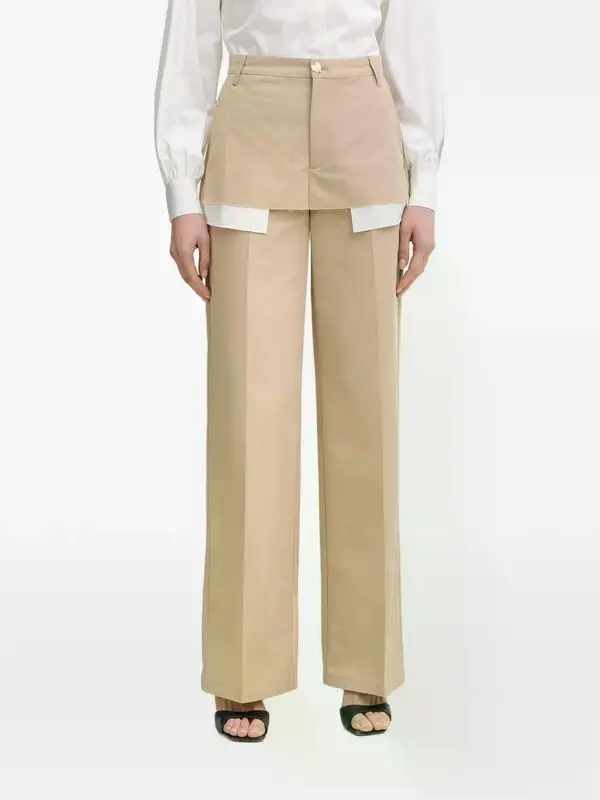 SILVIAN HEACH Layered-detail Straight-leg Trousers