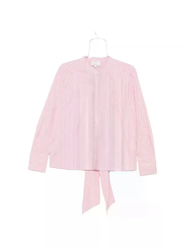 MAISON123 Sandrine Striped Pussy-bow Blouse