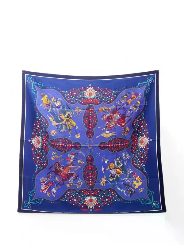 Hermès 2010s Poesie Persane Scarf - Blue
