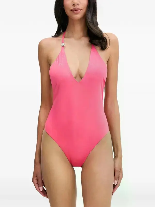 Guess Logo-plaque Halterneck Swimsuit