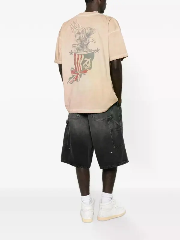 REPRESENT Graphic-print Distressed T-shirt - Neutrals