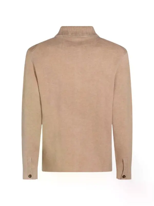 Canali Spread-collar Chest-pocket Cardigan