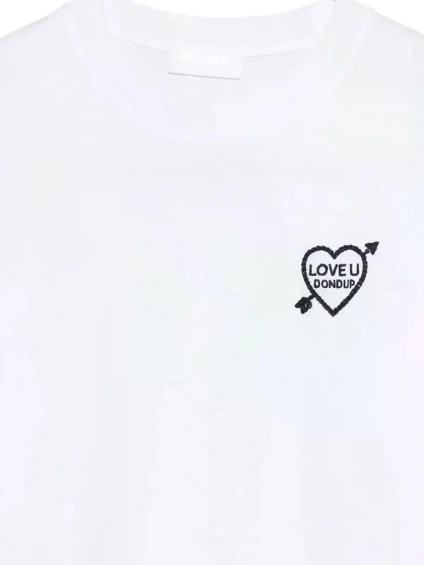 DONDUP Heart-embroidered Cotton T-shirt