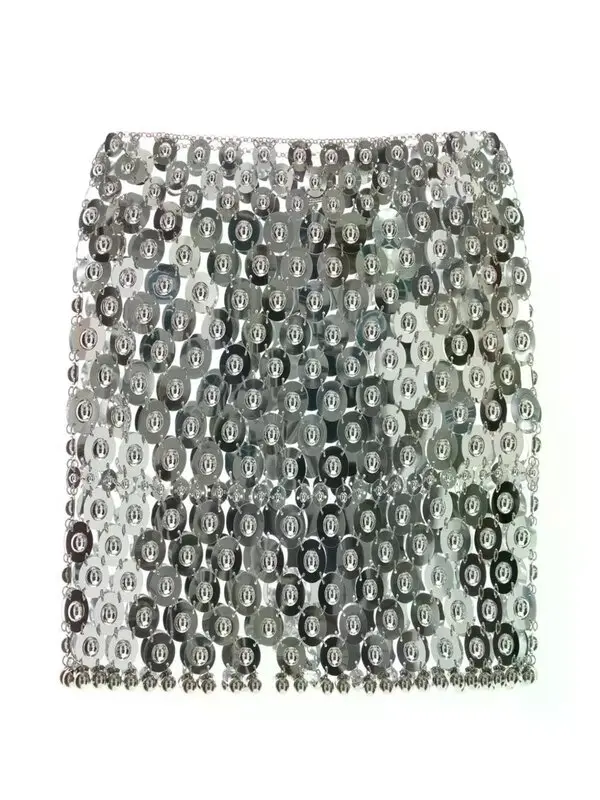 Rabanne Disc-embellished Chainmail Mini Skirt - Silver