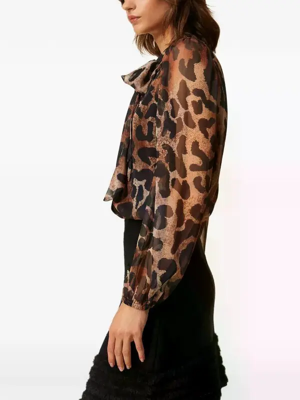 TWINSET Animal-print Voile Shirt - Brown