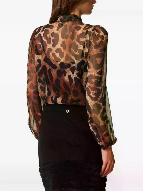 TWINSET Animal-print Voile Shirt - Brown