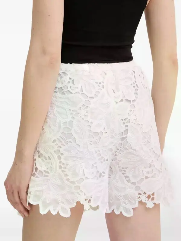 SILVIAN HEACH Lace-overlay Scalloped Shorts