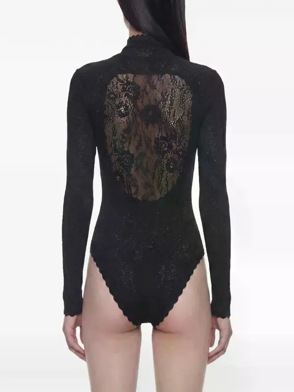 Givenchy Floral-lace High-neck Bodysuit