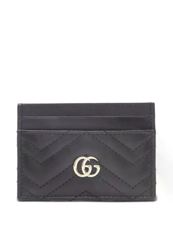 Gucci Gg Marmont Quilted Card Holder - Black