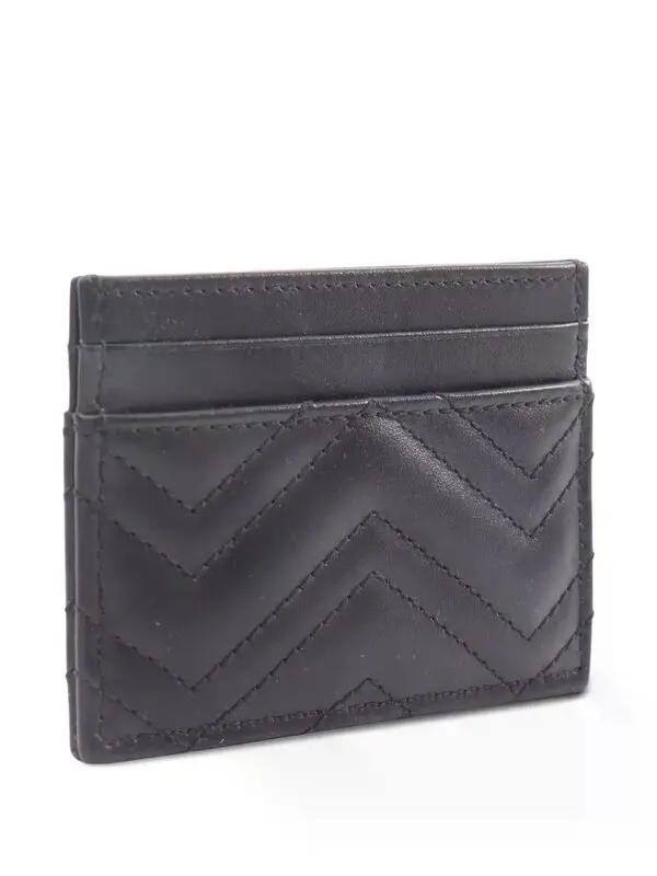 Gucci Gg Marmont Quilted Card Holder - Black