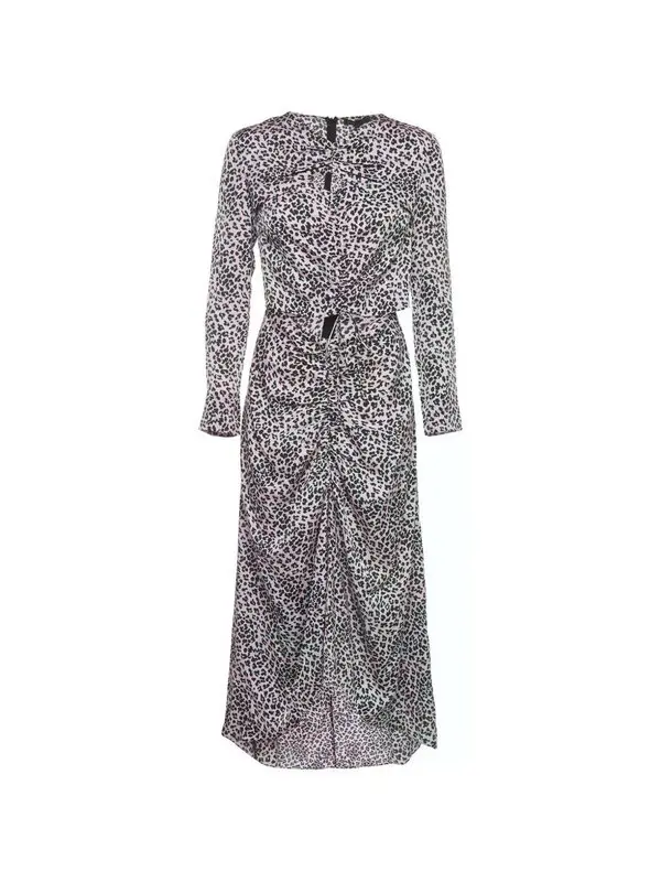 Maje Leopard-print Cut-out Dress