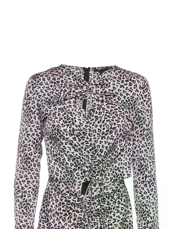 Maje Leopard-print Cut-out Dress