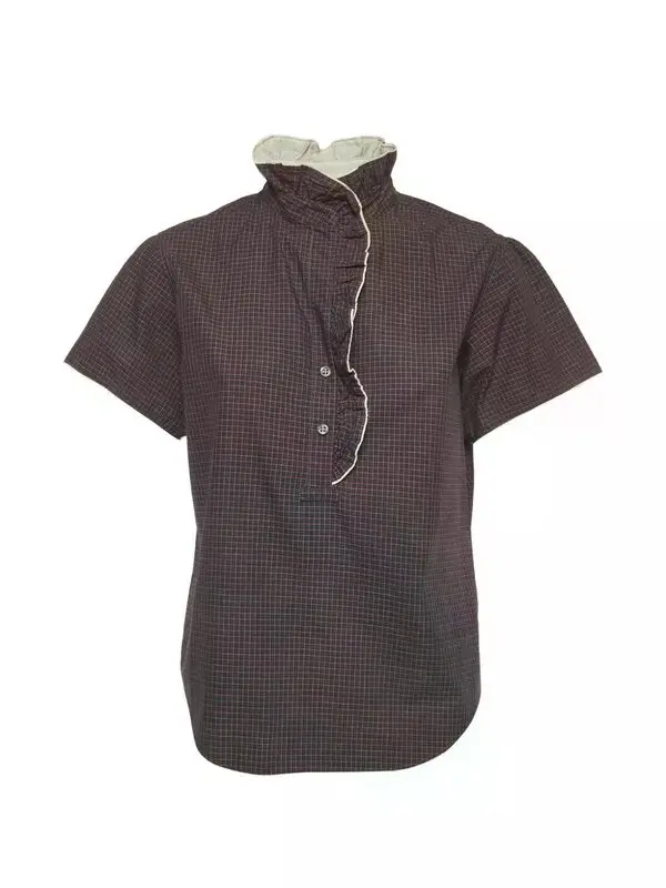 ISABEL MARANT VINTAGE Check Ruffled-detail Blouse