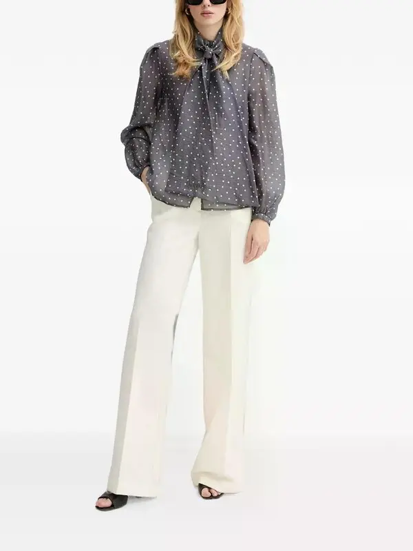 SILVIAN HEACH Tiniz Polka-dot Pussy-bow Blouse