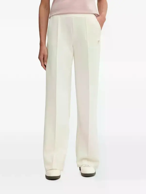 Guess Logo-plaque Pintuck Trousers - Neutrals