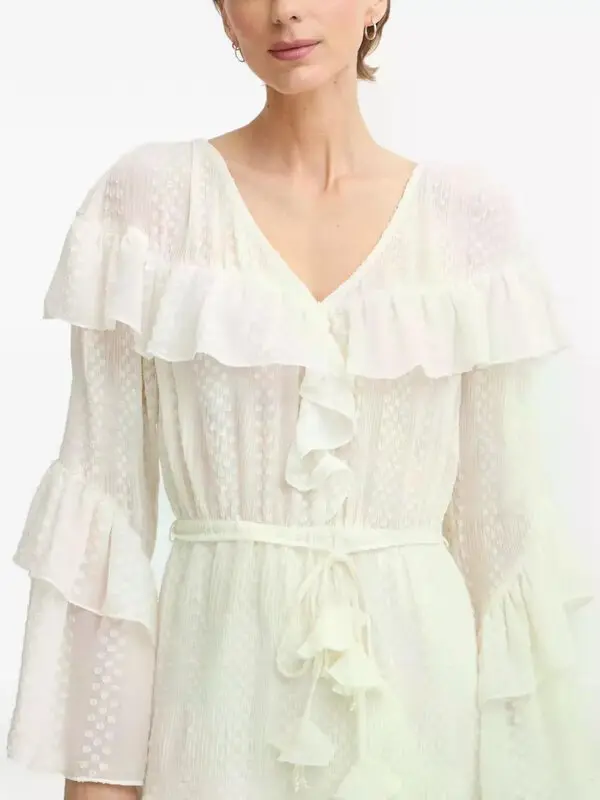 Guess Ruffled Dress With Belt