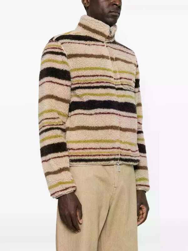 Moncler Teddy Striped Teddy-texture Cardigan