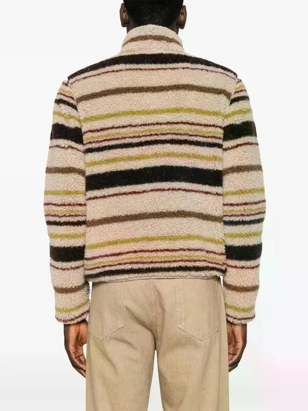Moncler Teddy Striped Teddy-texture Cardigan