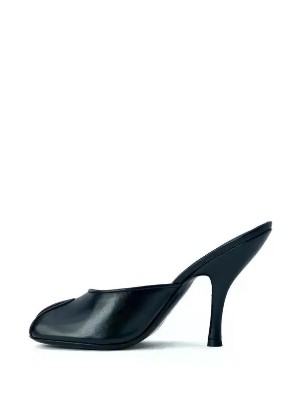 JUDE Leather Pointed-toe Stiletto Mules - Black