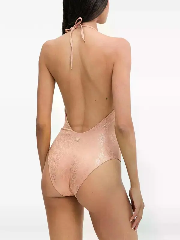 Guess Logo-print Halterneck Swimsuit
