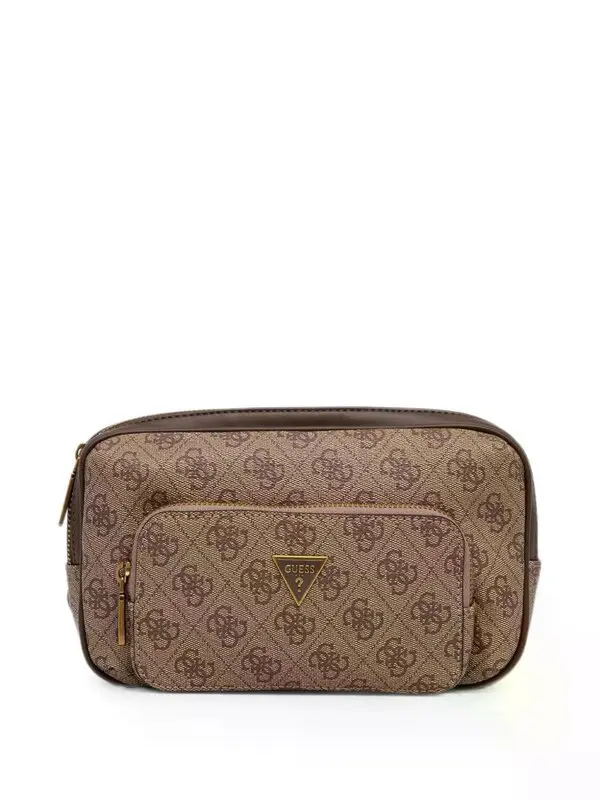Guess Monogram-print Zip-up Belt Bag - Neutrals