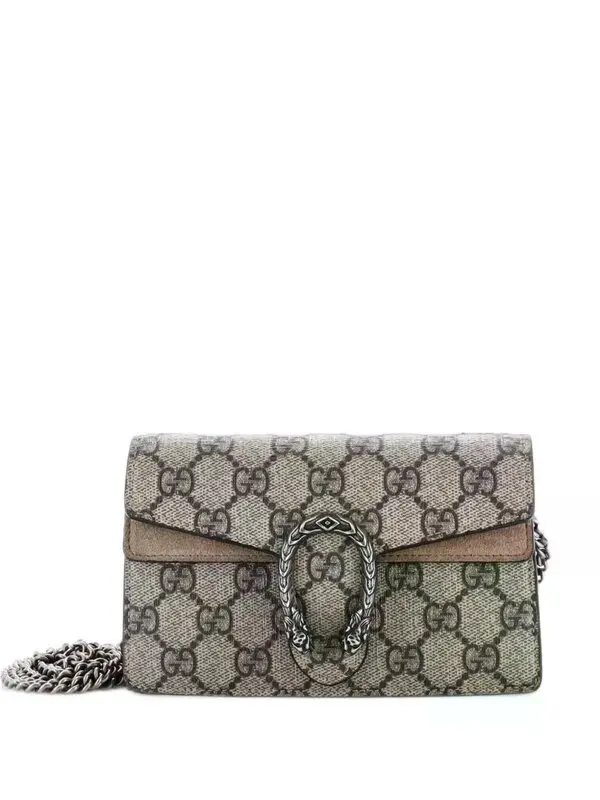 Gucci Dionysus Bag Gg Coated Canvas Super Mini Crossbody Bag - Brown