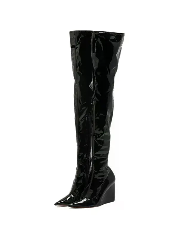 Amina Muaddi Over-the-knee Wedge Boots