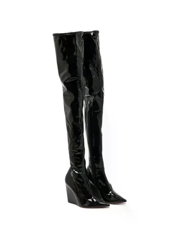 Amina Muaddi Over-the-knee Wedge Boots