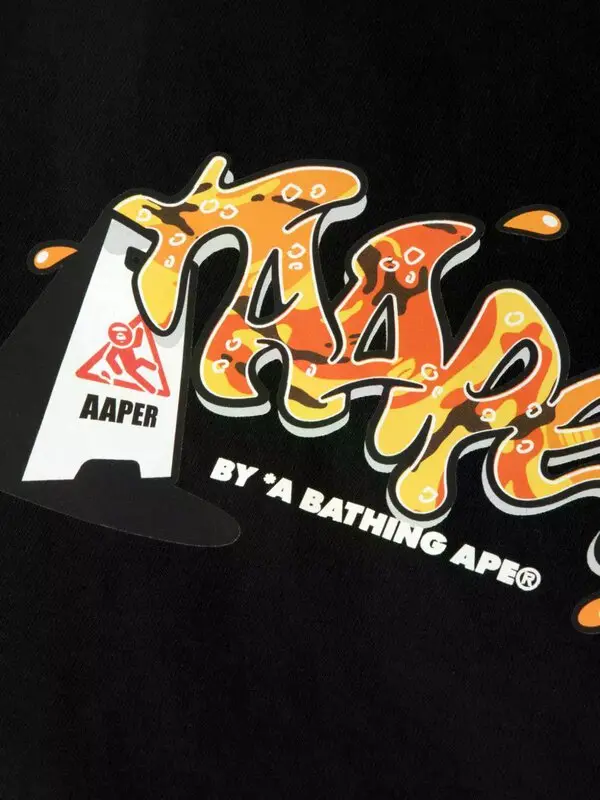 AAPE BY *A BATHING APE Graphic-print Cotton T-shirt - Black