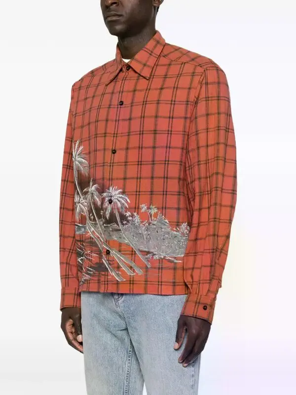 Amiri Sequin-palm Flannel Shirt