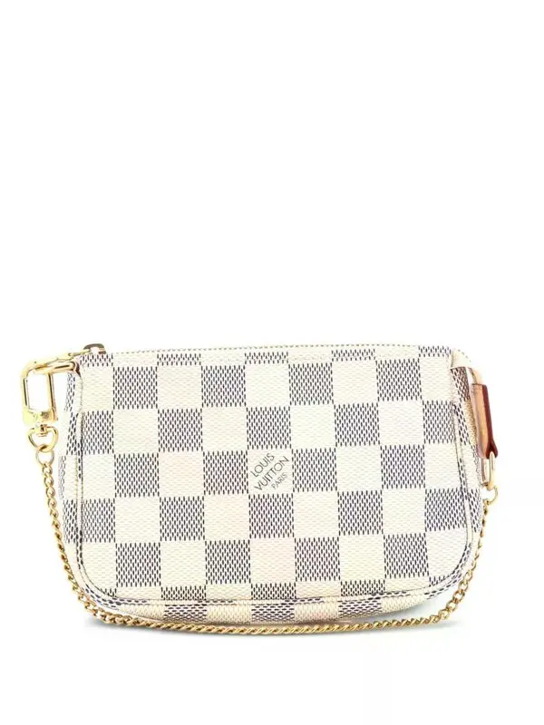 LOUIS VUITTON Damier Mini Clutch Bag - White